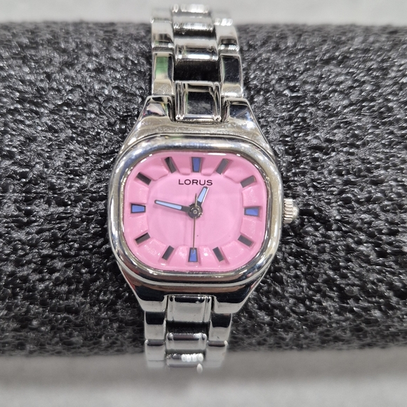 Lorus | Accessories | Lorus Watch Womens Silver Pink Face Double Clasp ...